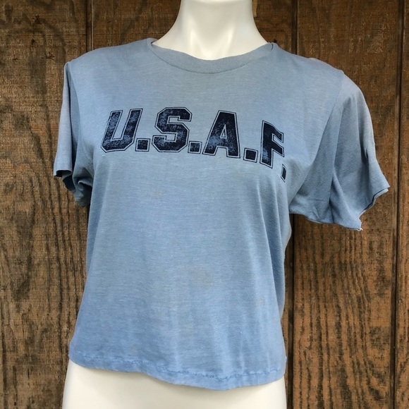 Screen Stars | Tops | Vintage United States Air Force Usaf Cropped Blue ...